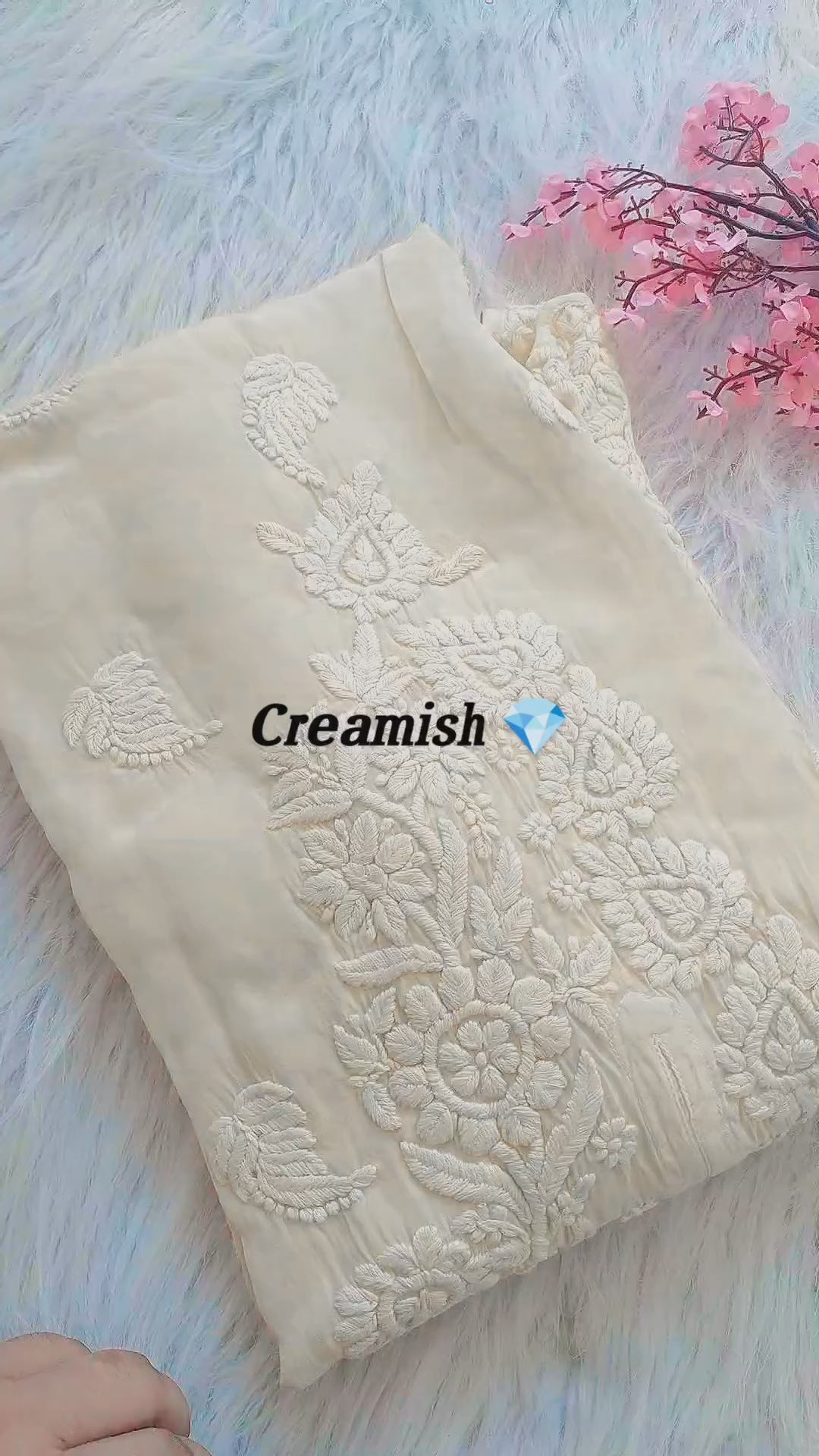 Anika Ivory creamish Soft Silk Chikankari Luxurious Kurta